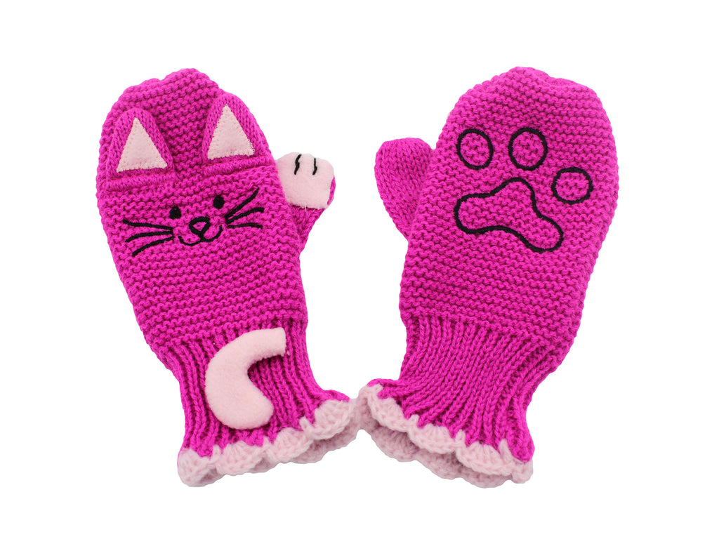 Lucky Cat Knit Mittens For Kids in Lincolnwood, IL - Kidorable | Kidorable